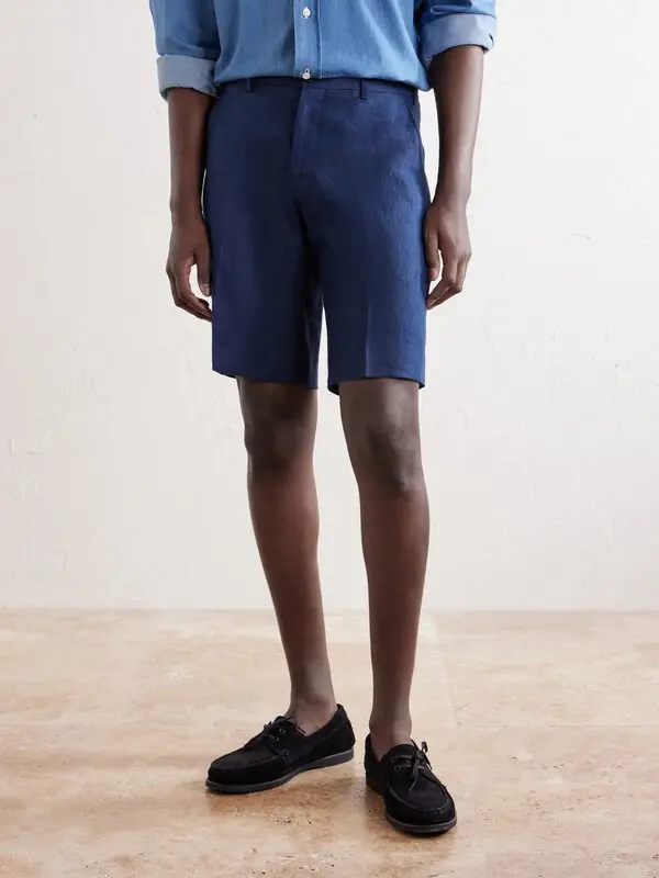 Anderson & Sheppard Straight-leg Linen Shorts