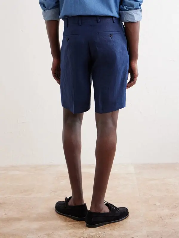 Anderson & Sheppard Straight-leg Linen Shorts