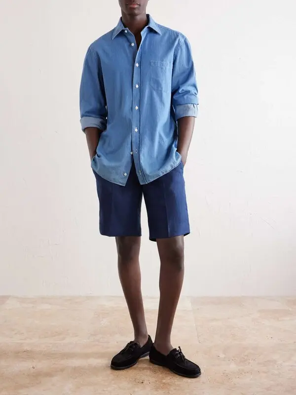 Anderson & Sheppard Straight-leg Linen Shorts