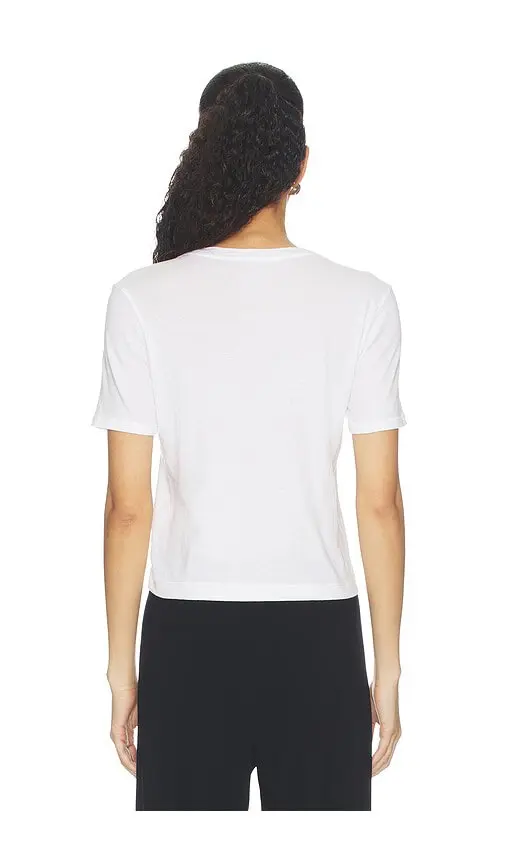 L'Agence Stormy Short Sleeve Crop Crew Neck Tee