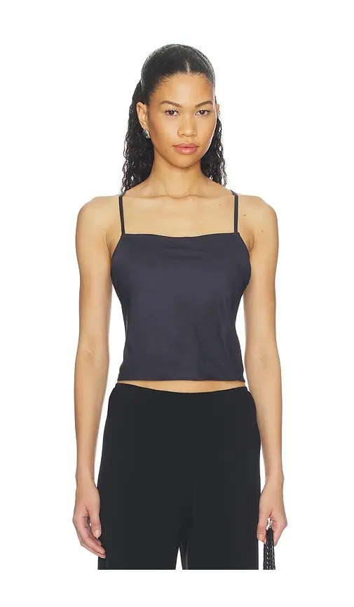 LESET Daniel Square Neck Tank In Navy - Midnight