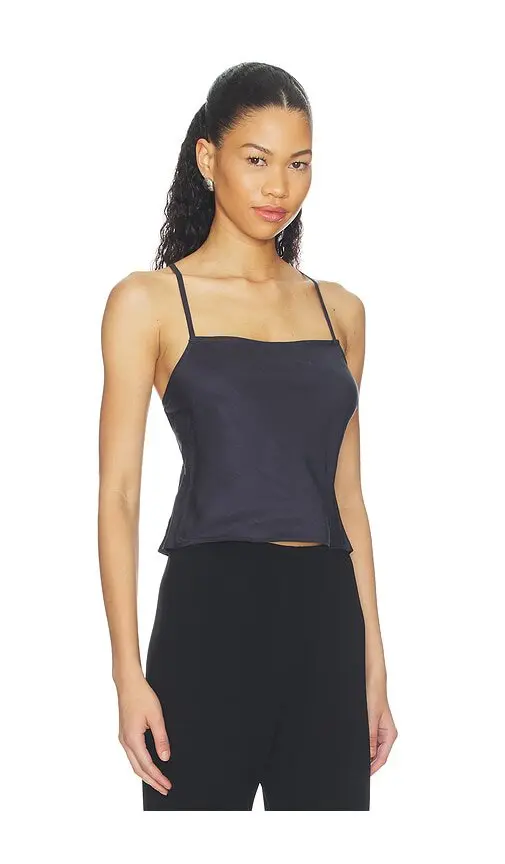 LESET Daniel Square Neck Tank In Navy