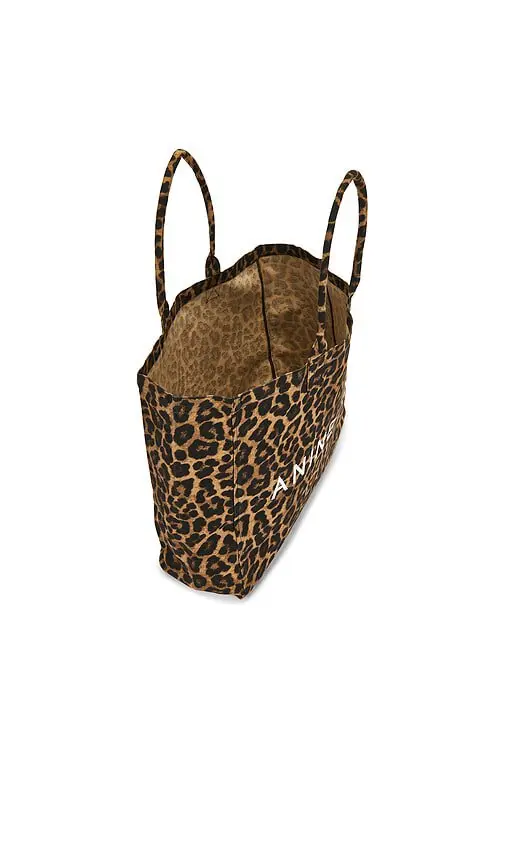 ANINE BING Leo Canvas Tote Bag In Brown