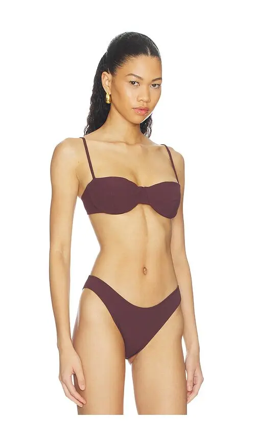 JUILLET Ingrid Bikini Top In Brown