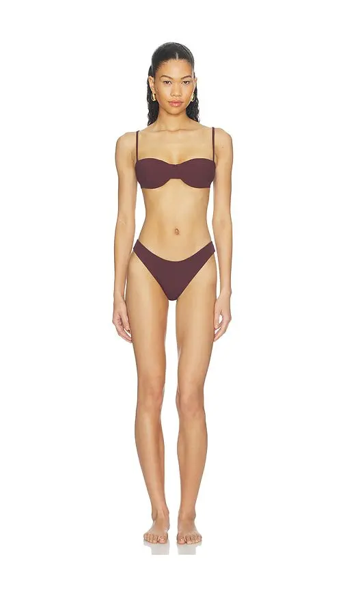 JUILLET Ingrid Bikini Top In Brown
