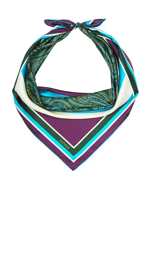 ALEMAIS Joni Silk Scarf In Green