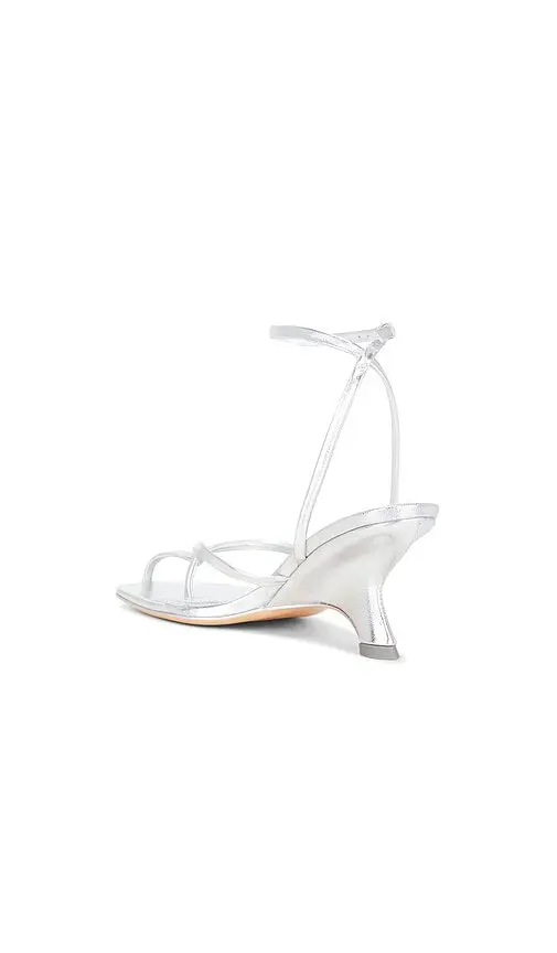 Simkhai Kelsey Metallic Leather Strappy Wedge In Metallic