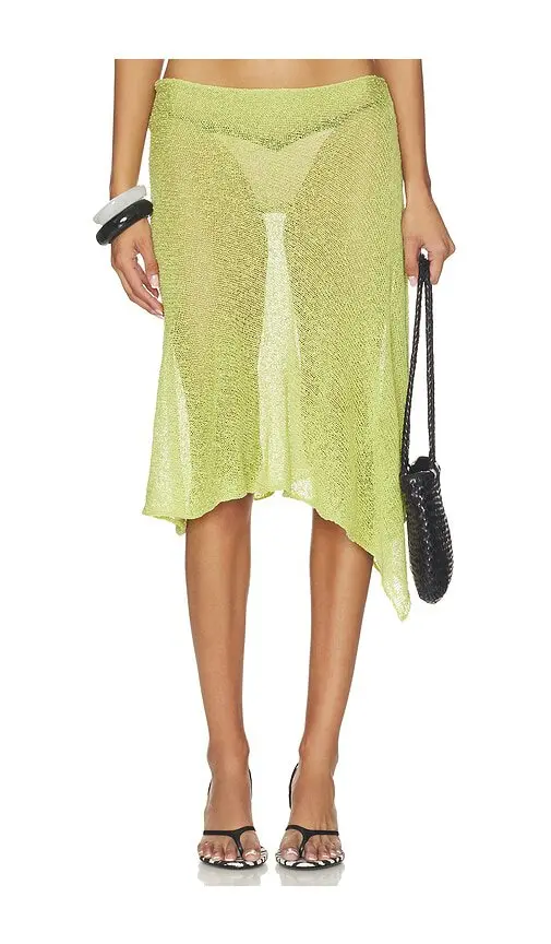 INDAH Neo Solid Versatile Skirt In Green