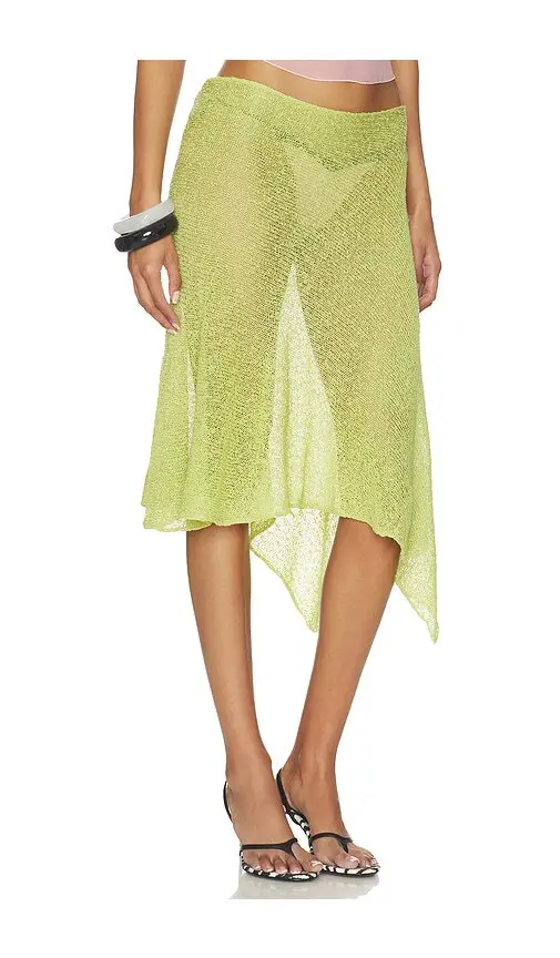 INDAH Neo Solid Versatile Skirt In Green