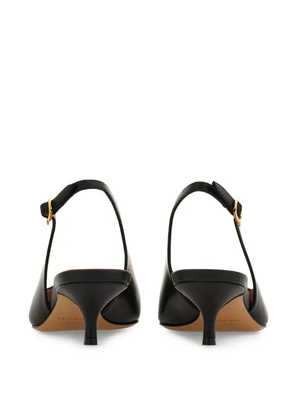 FERRAGAMO Gancini Leather Slingback Pumps