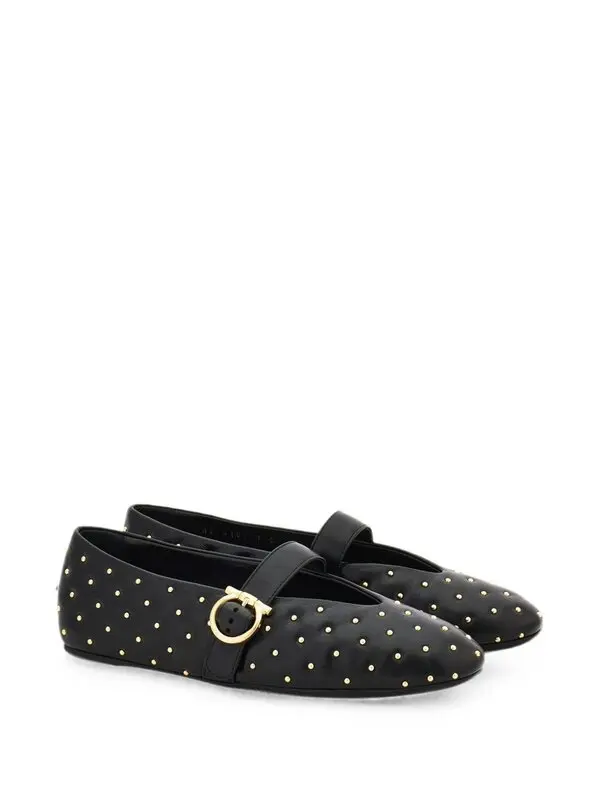 FERRAGAMO Leather Quilted Ballet Flats