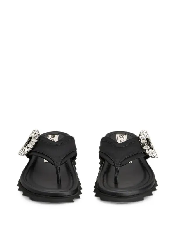ROGER VIVIER Slidy Flip Satin Thong Sandals