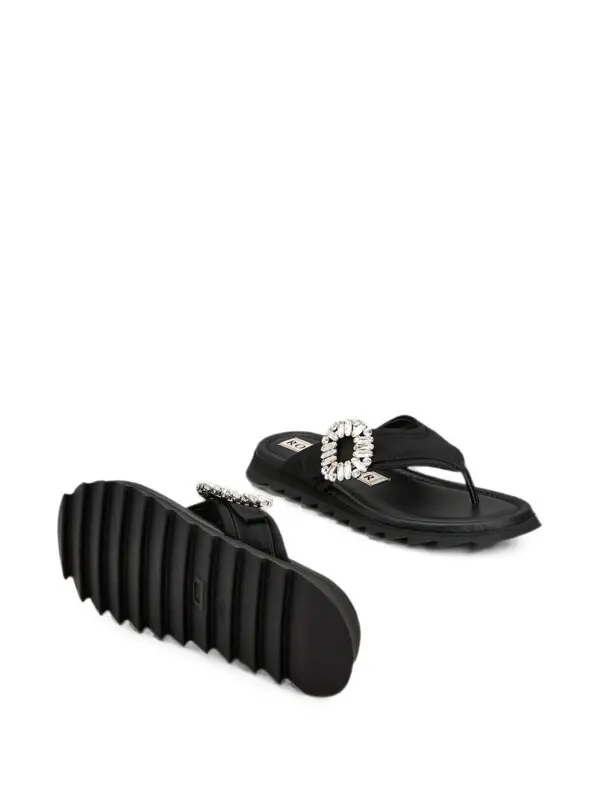 ROGER VIVIER Slidy Flip Satin Thong Sandals