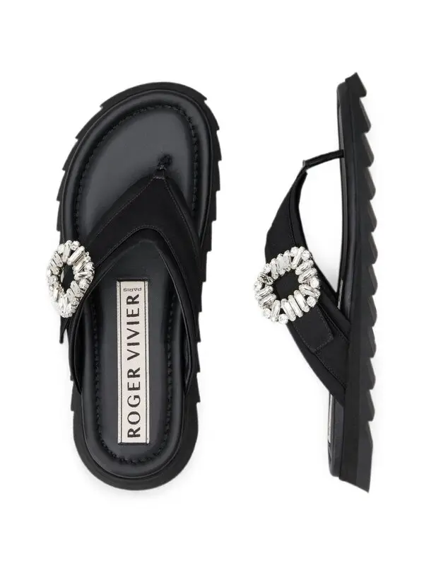 ROGER VIVIER Slidy Flip Satin Thong Sandals