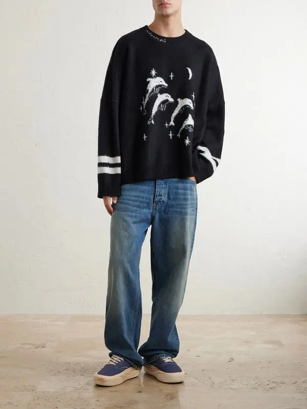 NAHMIAS Dolphin Dreams Embroidered Sweater