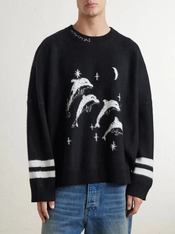 NAHMIAS Dolphin Dreams Embroidered Sweater