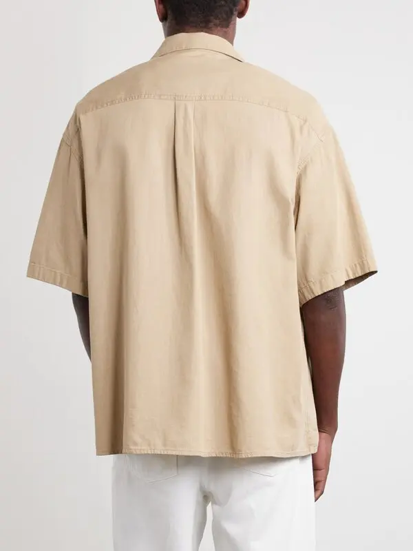 Loewe Camp-collar Anagram-detailed Cotton-twill Shirt