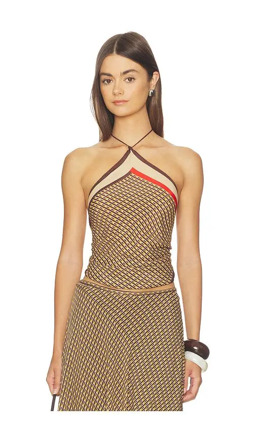 SIR. Cooper Scarf Top - Brown