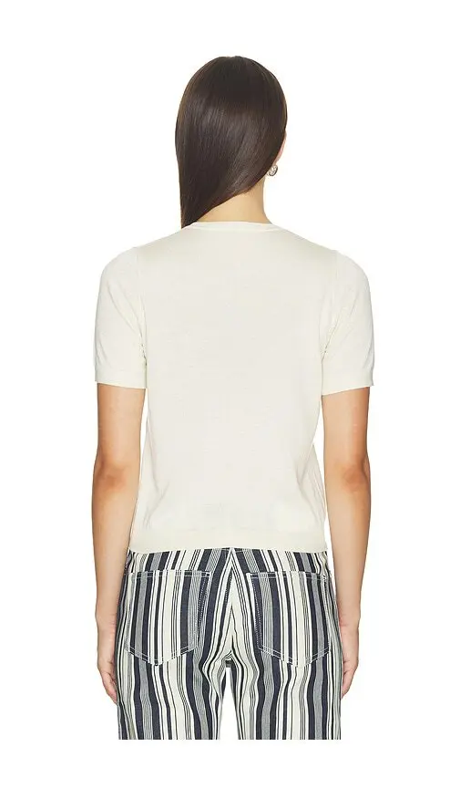 Renggli V-neck Knit Tee - White