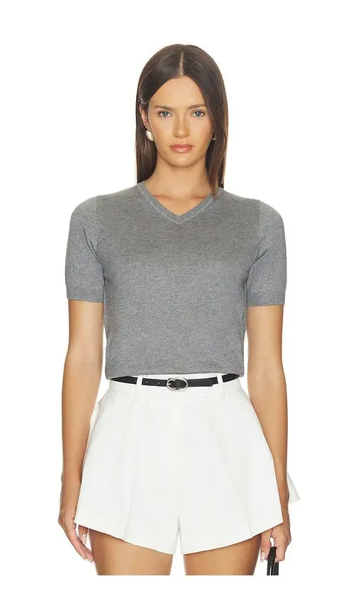 Renggli V-neck Knit Tee - Grey