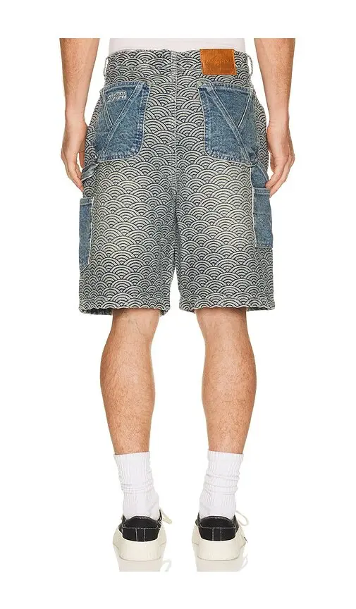 RYOKO RAIN Seigaiha Denim Shorts