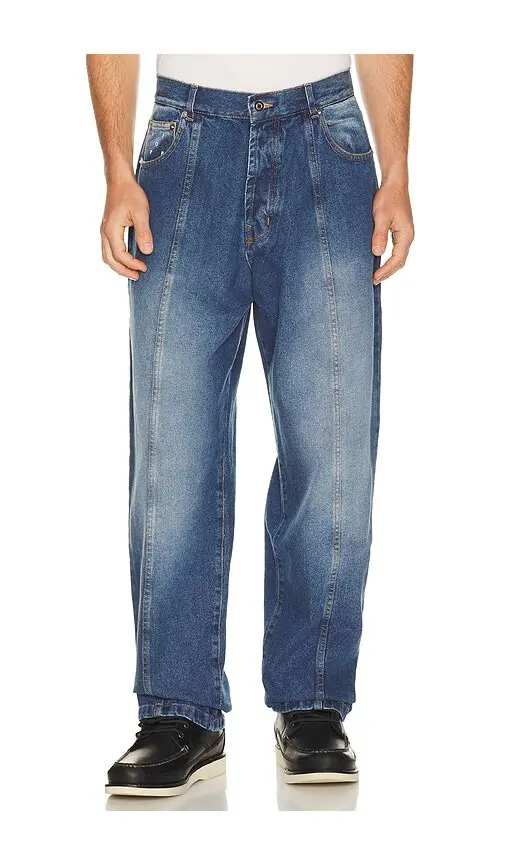 POP TRADING COMPANY Drs Denim Seam Pants - Blue