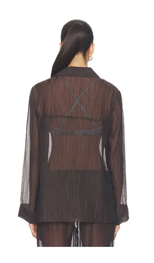 Lna Sylvee Sheer Button Up
