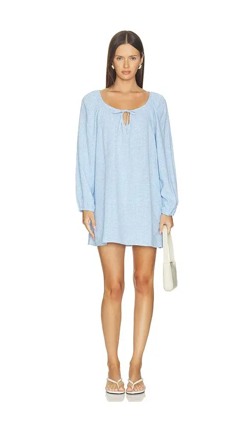 Eberjey Linen Blend Short Dress - Blue