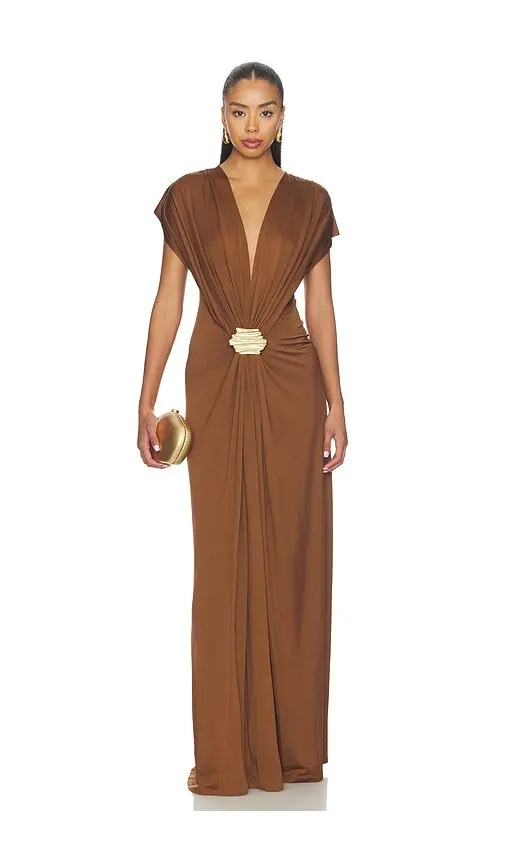 Alexis Lunaria Maxi Dress - Brown