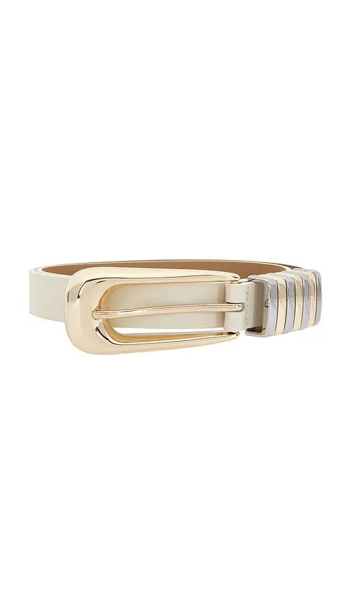 Ettika Metal Core Leather Belt - White