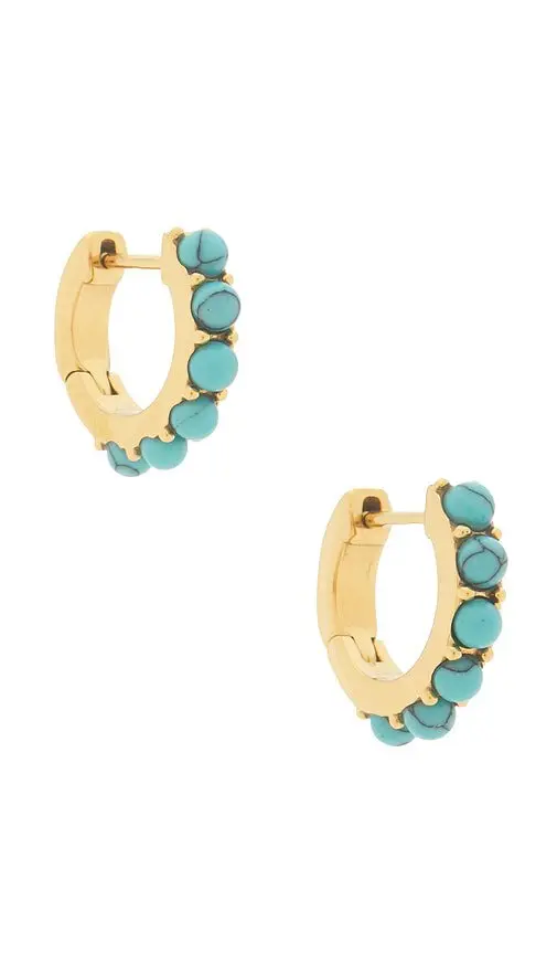 PETIT MOMENTS Turquoise Stone Huggies - Teal