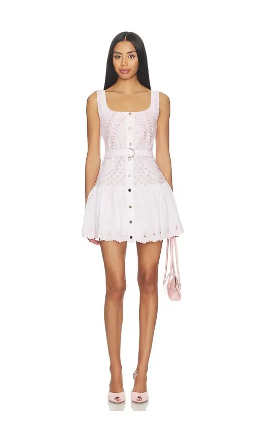 KARINA GRIMALDI Embroidered Mini Dress With Detachable Belt