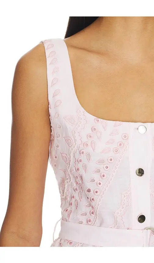KARINA GRIMALDI Embroidered Mini Dress With Detachable Belt