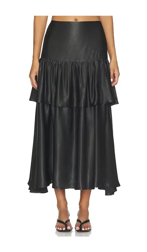 LAMARQUE Tiered Ruffle Midi Skirt