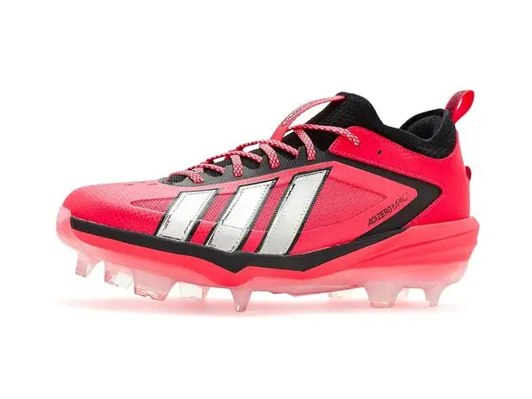 Adidas Adizero Impact 3.0 Baseball Cleated Shoes Solar Slime/silver Metallic/black - Red