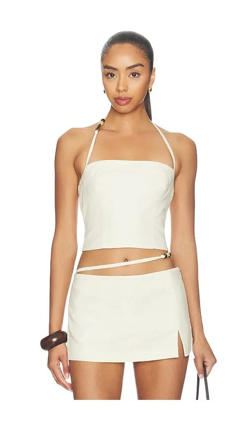 L'academie Kora Linen Halterneck Top