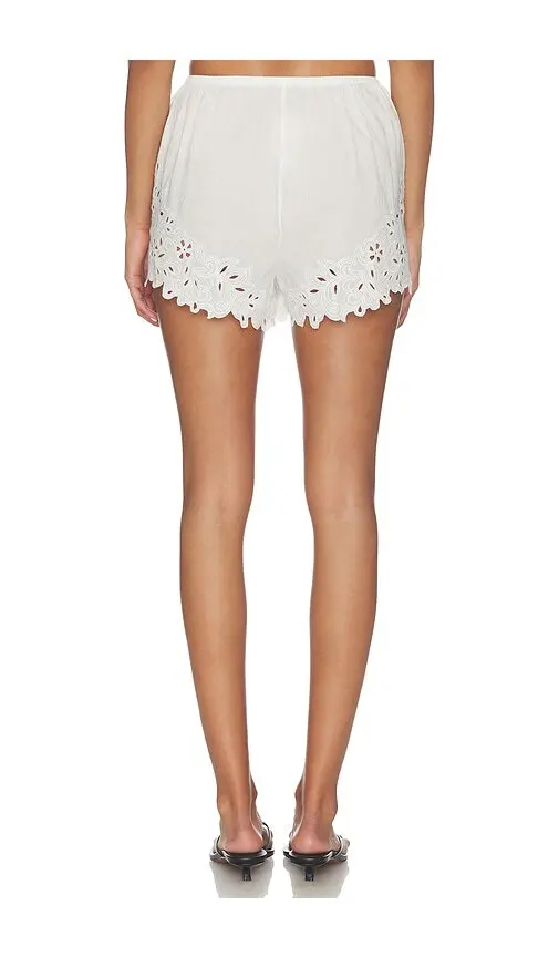 L'academie Embroidered Lace Trimmed Shorts