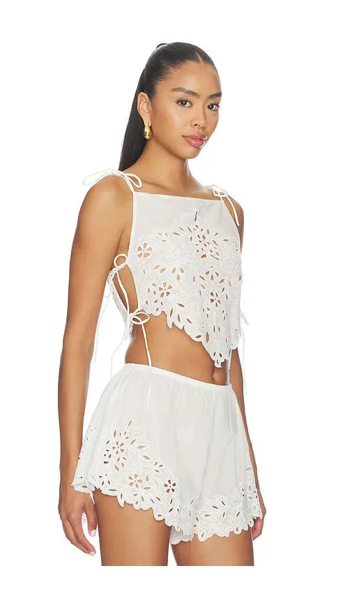 L'academie Noire Top With Lace Trim