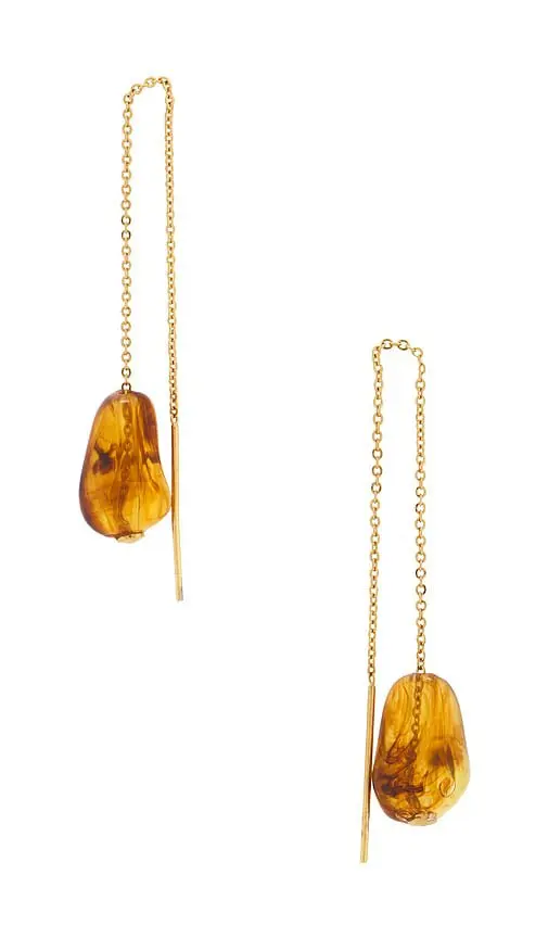 LOVERS AND FRIENDS Renata Earrings With Faux Amber Stone