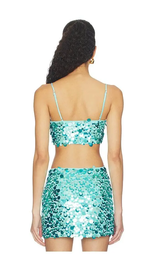 LOVERS AND FRIENDS Embellished Sequined Cropped Top