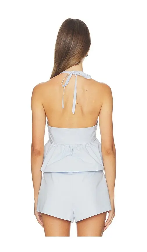 Majorelle Halter Top With Bow Detail - Blue
