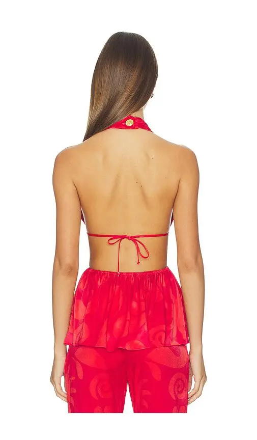 CALA DE LA CRUZ Halterneck Top - Red