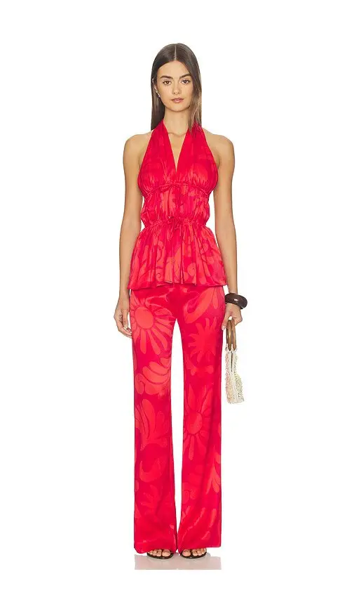 CALA DE LA CRUZ Halterneck Top - Red