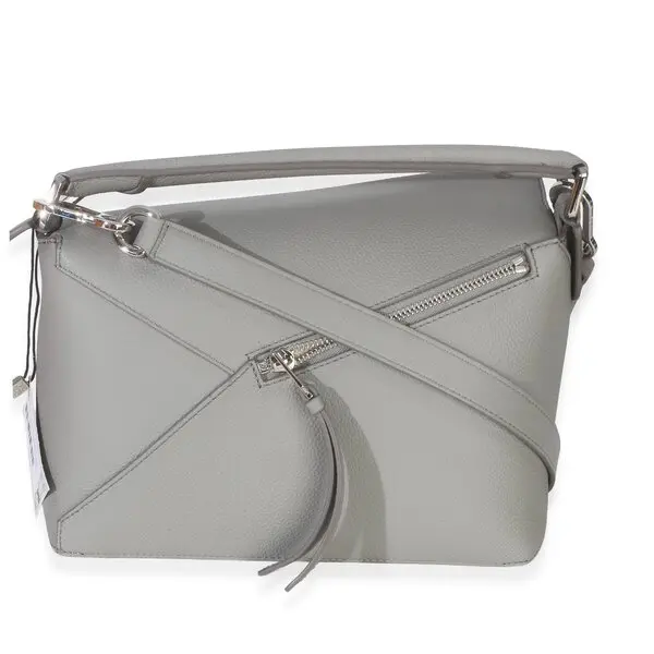 Loewe Grained Calfskin Puzzle Edge Bag - Gray