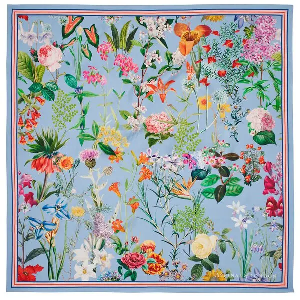 ASPINAL OF LONDON Garden Silk Scarf In Ed Pure Silk - Multi-colour