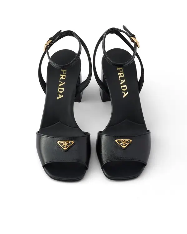 Prada Leather Sandals With Buckle Detail
