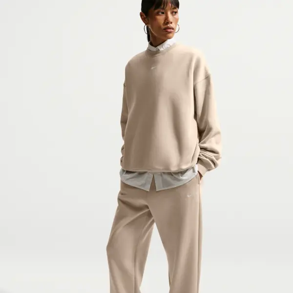 Nike Studio Fleece Medium Weight High-rise Oversized Cuffed Pants - Brown
