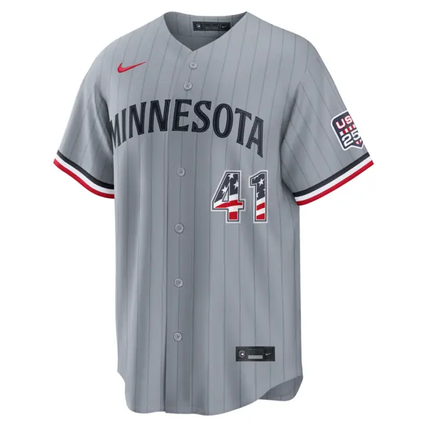 Nike Joe Ryan Minnesota Twins Usa 250 Mlb Stadium Jersey - Grey