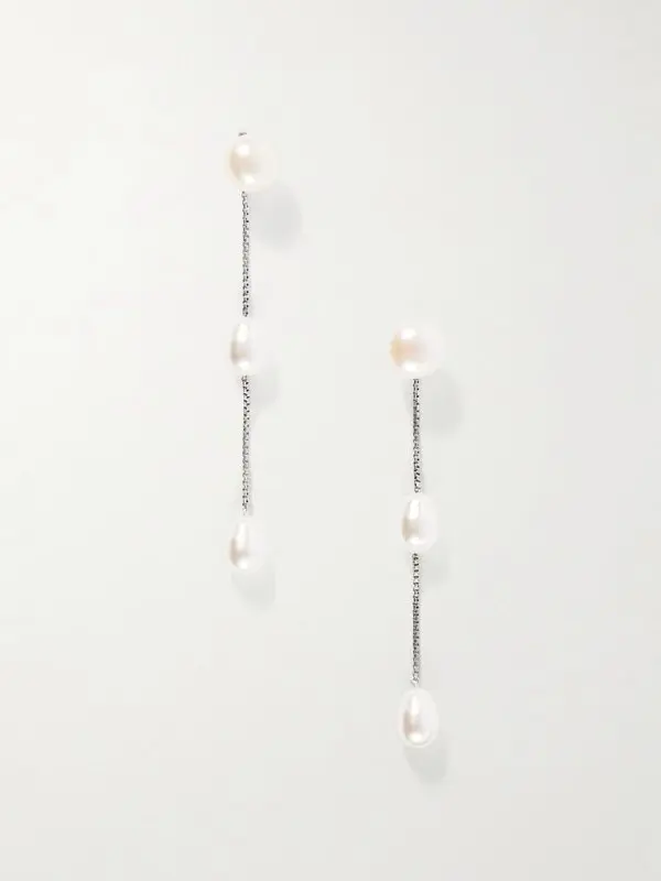 SOPHIE BUHAI Sterling And Pearl Drop Earrings - Silver