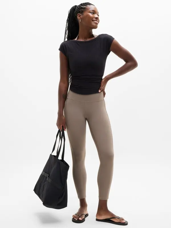 Athleta Salutation Pintuck High Rise 7/8 Legging - Umber